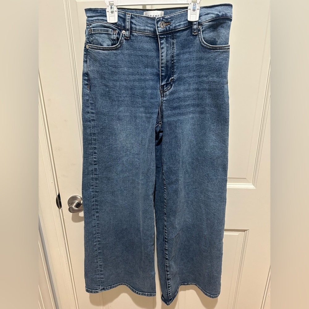 Frame Le Pixie Slim Palazzo Jeans, Size 29p - Gem